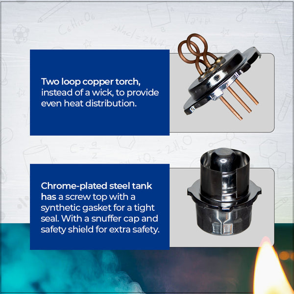 Burner Alcohol with 100ml All Metal Canister and Dual Wicks. Case of 8